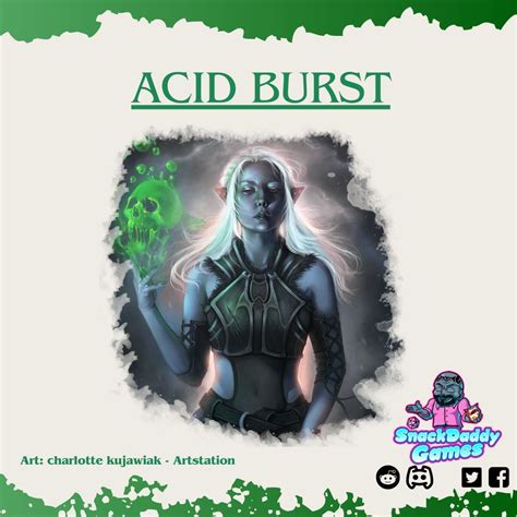 Acid Burst Cantrip Evocation A Caustic Burn To Anyone That Gets Too Close R Unearthedarcana
