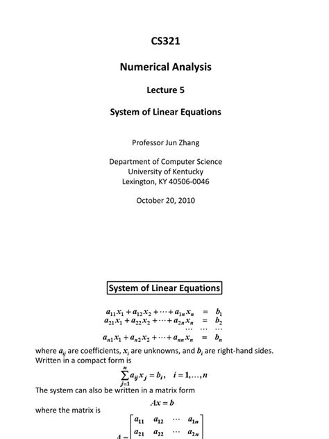 System Of Of Linear Linear Equations Equatio Pdf Eigenvalues And