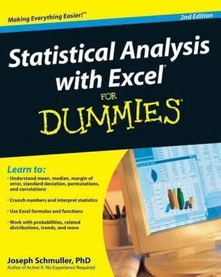Statistical Analysis With Excel For Dummies Summary PDF Joseph Schmuller