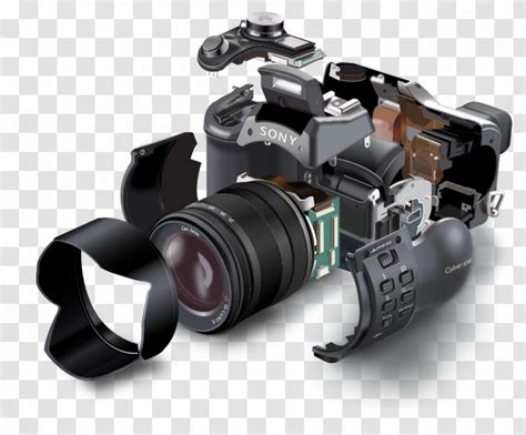 Exploded View Drawing Explosion Camera Single Lens Reflex Vector Exploded View Of The