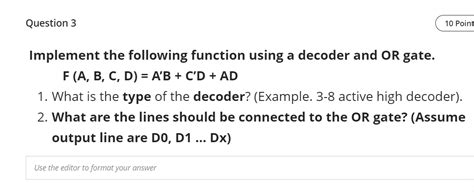 Solved Question Point Implement The Following Function Chegg