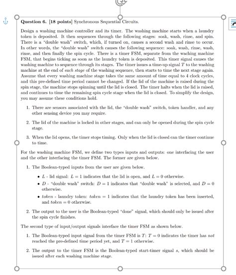Solved Question 6 18 Points Synchronous Sequential