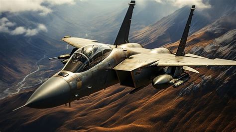 Premium Ai Image F15 Fighter Jet In Flight Action Photograph Of Fast Jet Military Aeroplane On