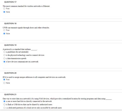 Solved Question 17the Most Common Standard For Wireless