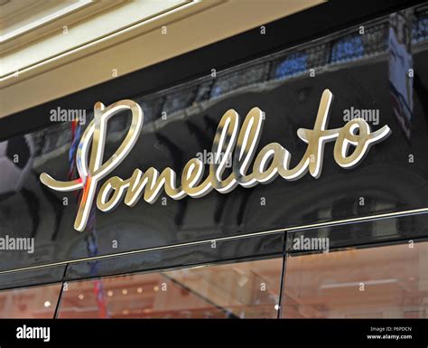 MOSCOW, RUSSIA - JUNE 23: Logo of Pomellato store in Moscow on June 23 ...