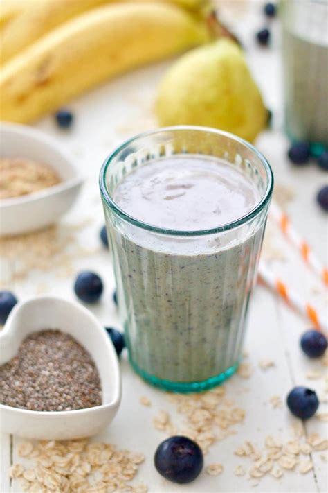Oat Milk Smoothie Blueberries Banana And Pear Jos Kitchen Larder