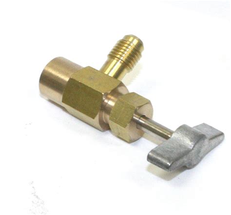 R134a Brass Ac Refrigerant Can Tap Dispensing Valve 12 Acme Fitting