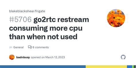 go2rtc restream consuming more cpu than when not used · blakeblackshear