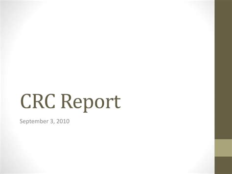 PPT CRC Report PowerPoint Presentation Free Download ID 8852872