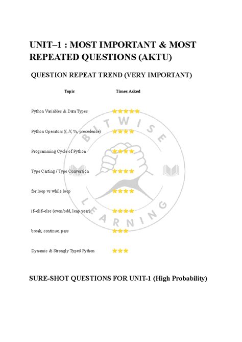 Aktu Python Important Questions Most Repeated Topics And Trends Studocu