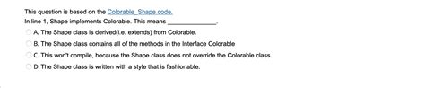 Solved This Question Is Based On The Colorable Shape Code Chegg