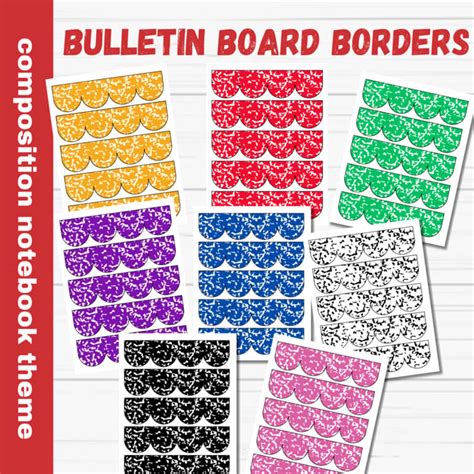 Notebook Composition Bulletin Board Borders Classroom Decor Tpt