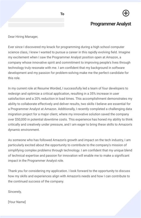 14 Programmer Analyst Cover Letter Examples Plus Recruiter Insights Updated For 2025