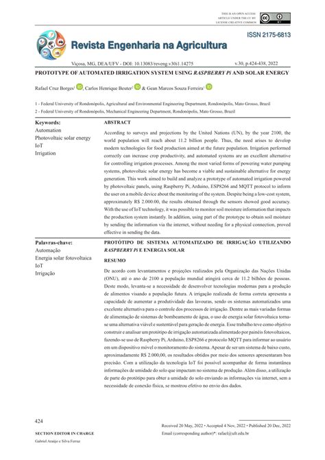 Pdf Prototype Of Automated Irrigation System Using Raspberry Pi And
