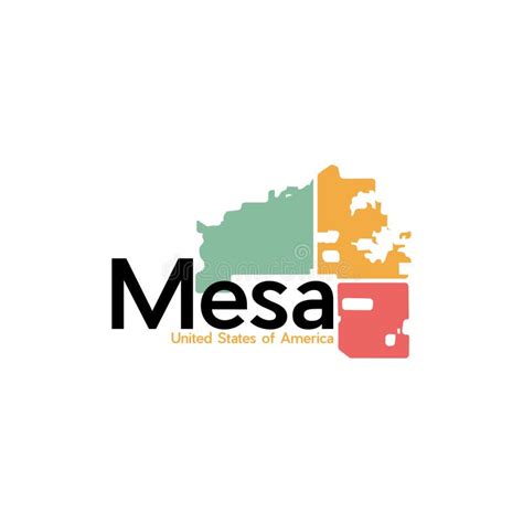 Mesa City Map Geometric Illustration Creative Logo Stock Vector