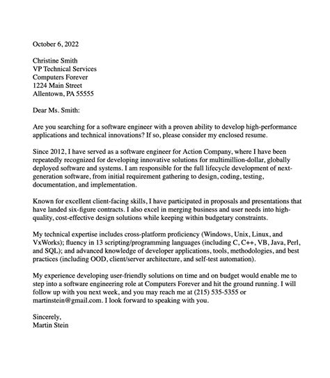 Application Letter Format