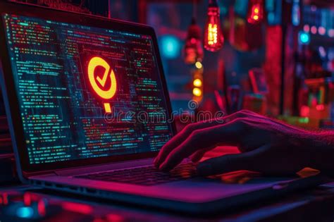 Hacker Attack Warning System Malfunction Or Security Breach Detected