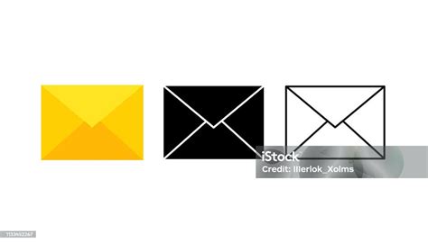 닫힌 된 편지의 그림이 있는 봉투 아이콘의 집합입니다 봉투에 동봉 된 종이 문서 서신 또는 사무 서류 배달 벡터 일러스트입니다 공란에 대한 스톡 벡터 아트 및 기타 이미지
