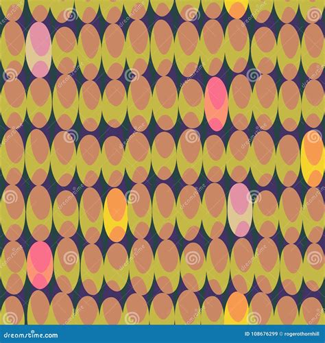 Seamless Retro Pattern Of Overlapping Hand Drawn Ovals Stock Vector Illustration Of Graphic