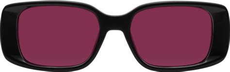 Black Geek Chic Thick Rectangle Tinted Sunglasses With Wine Sunwear