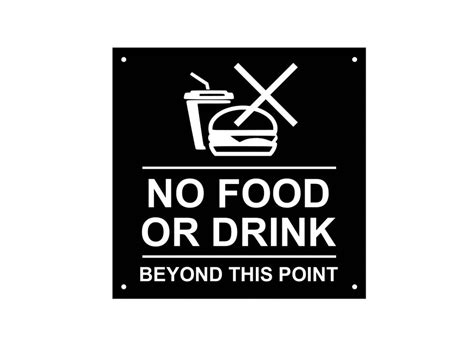 No Food Or Drink Beyond This Point Sign Waterproof Acrylic Notice Etsy