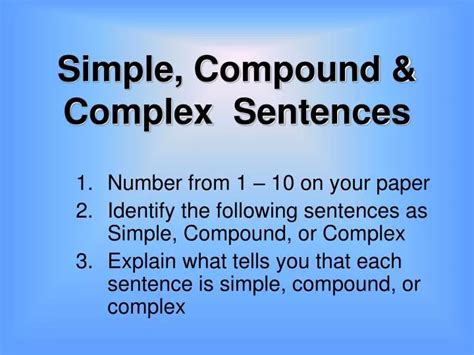 Types Of Sentences Powerpoint Simple Compound Complex Design Talk