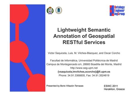 Lightweight Semantic Annotation Of Geospatial Restful Services Ppt
