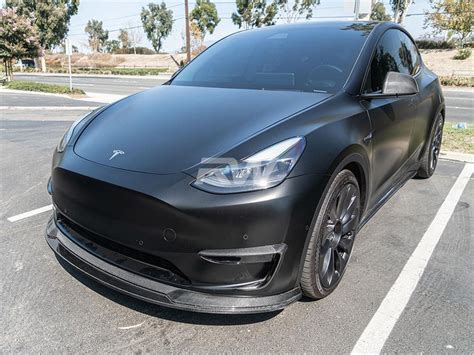 Tesla Model Y Carbon Fiber Front Lip Spoiler — Manji