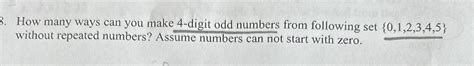 solved how many ways can you make 4 digit odd numbers from