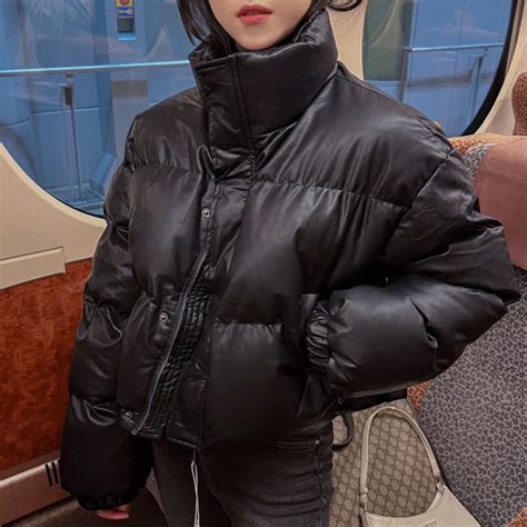 1만돌파🔥진짜강추ㅠㅠ 후기보장 컬러 추가 하이넥 매트 숏 크롭 레더 패딩 루즈핏 가죽 점퍼 레자 숏패딩 크롭패딩 레더패딩 가죽패딩 6col 에이블리