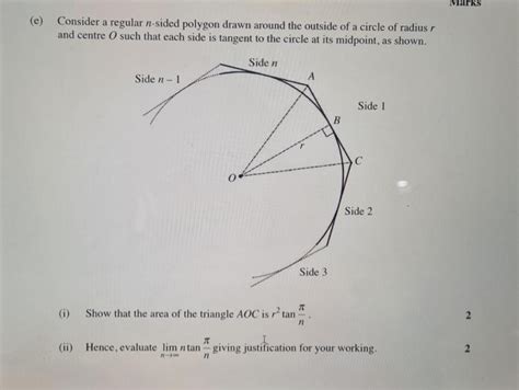 solved e consider a regular n sided polygon drawn around