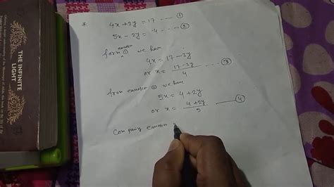 4x 3y 17 5x 2y 4 Find X And Y Youtube