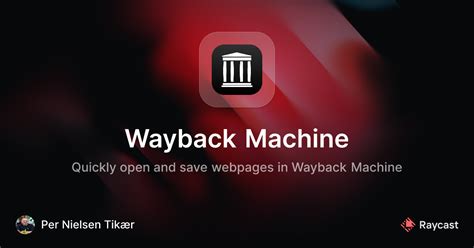 raycast store wayback machine commands