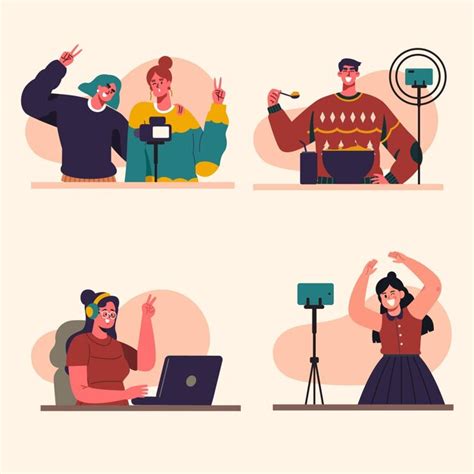 손으로 그린 플랫 프로필 아이콘 모음 무료 벡터