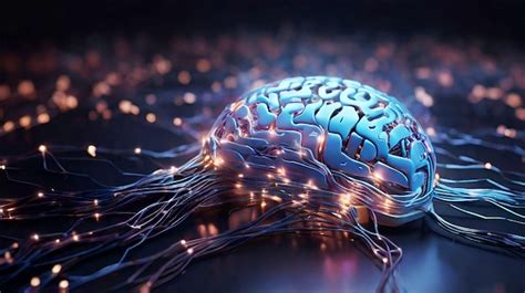 Digital Brain Made Of Interconnected Circuits And Light Patterns Symbolizing Artificial