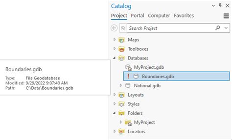 Repair Project Items—arcgis Pro Documentation