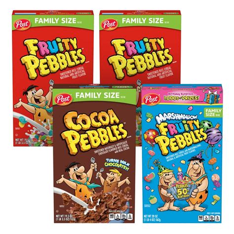 Buy Post Pebbles Variety Pack - Fruity Pebbles, Cocoa Pebbles, Marshmallow Pebbles - 4 Pack ...
