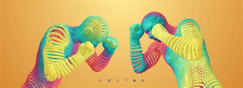 싸움 전에 두 권투 선수 스포츠 대회 템플릿 파티클로 구성된 벡터 그림입니다 권투 스포츠에 대한 스톡 벡터 아트 및 기타 이미지