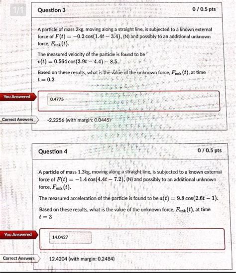 solved 1 1 question 3 0 0 5 pts a particle of mass 2kg