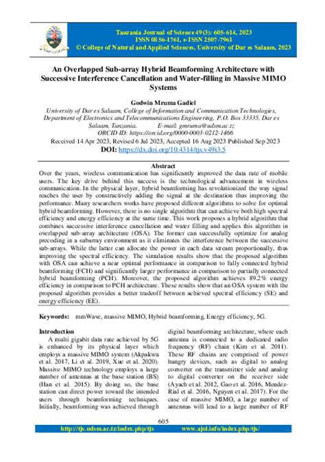 Pdf An Overlapped Sub Array Hybrid Beamforming Architecture With