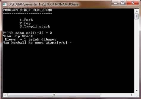 Tukang Coding Contoh Program STACK Tumpukan C