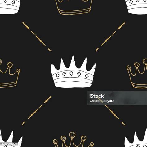 크라운 완벽 한 패턴 손으로 그려진된 로얄 한다면 배경 벡터 일러스트 레이 션 고풍스런에 대한 스톡 벡터 아트 및 기타 이미지 고풍스런 공주 낙서 드로잉 Istock