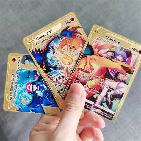 2023 금속 포켓몬 카드 글자 골든 아이언 뮤투 이브이 피카츄 아르세우스 겐가르 리자몽 포켓몬 Gx Vmax Ex 게임 어린이 장난감 Aliexpress