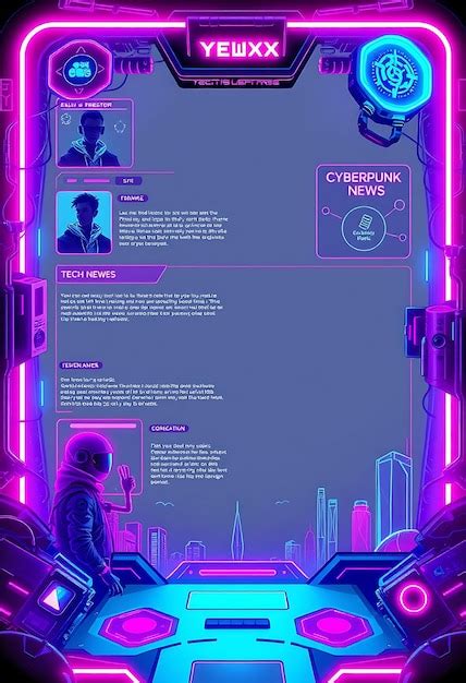 Cyberpunk Theme Layout Screen For A Tech Streamer With Neon Colors