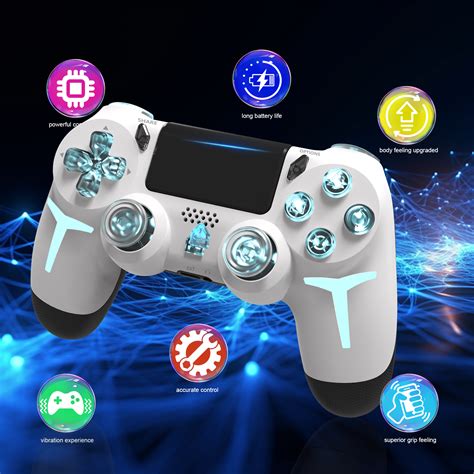 Rgb Light Wireless Gamepad Bluetooth Controller For Ps4 Ps3 Console Computer Pc 6 Axis Gyroscope