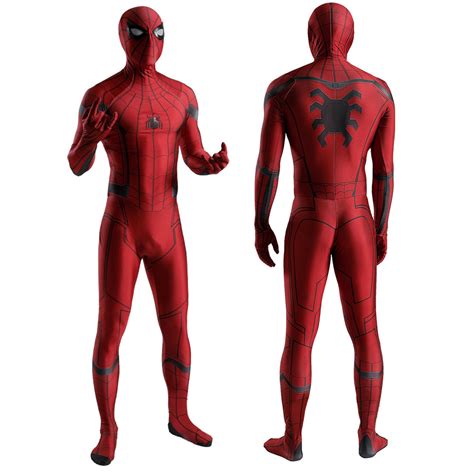Marvels Spider Man Full Red Suit Costume Bodysuit Spider Man Full