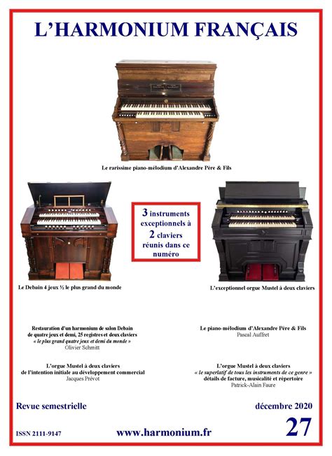Lharmonium Français N°27 Décembre 2020 Les Éditions De L