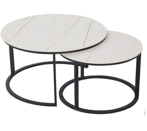 Modern Design Nesting Coffee Table With Marble Stone Top · Intex Furniture Sa