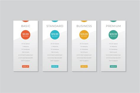 Premium Vector Pricing Table Template Vector Design