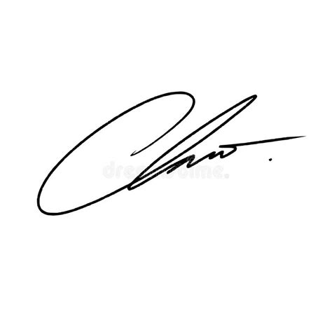 Letter C Signature Ideas With A Straight Line At The End Stock Vector Illustration Of